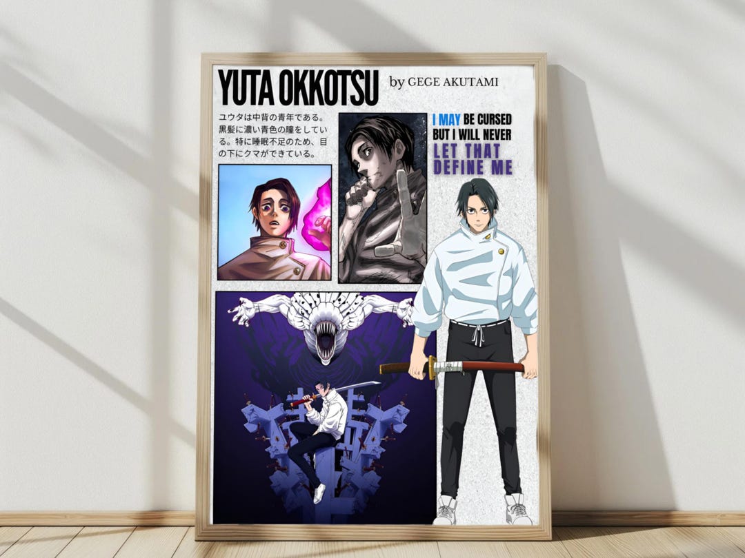 Yuta Okutsu Jujutsu Kaisen Poster | Unique Japanese Wall Art Print ...