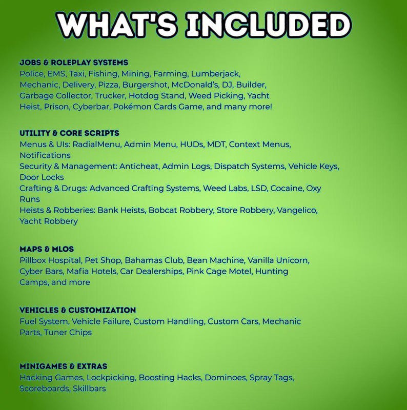 Fivem Premium Pack – 1000+ RP Scripts + 500 Optimized Mlos | Cars, Police, UI | Qbcore/esx ...