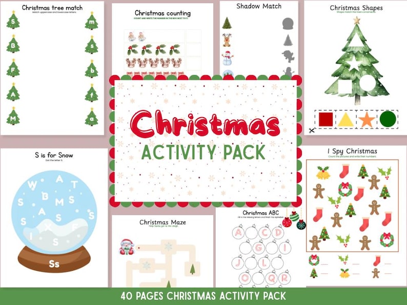 Christmas Preschool Activities | Printable Holiday Worksheets | Tracing ...