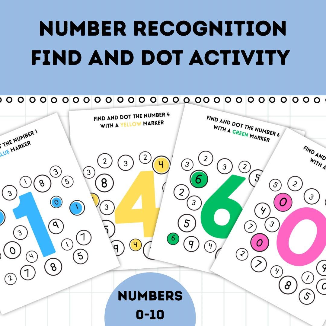 Dot Marker Number Activity Printable | 0–10 Dot the Number Worksheets ...