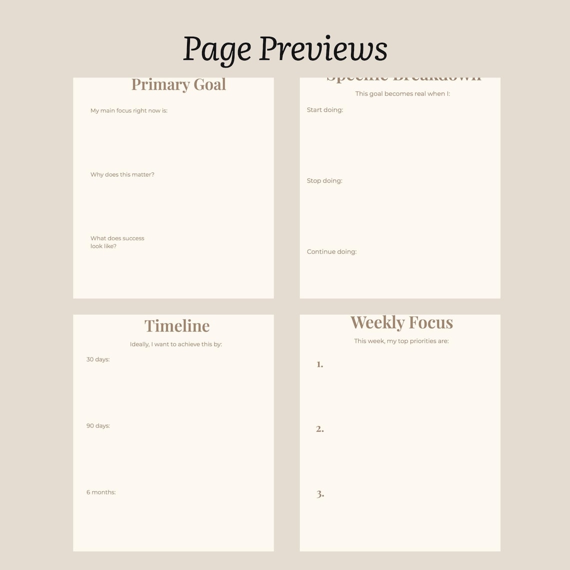 Goal Setting Workbook | Printable Goal Planner PDF | Goal Clarity ...