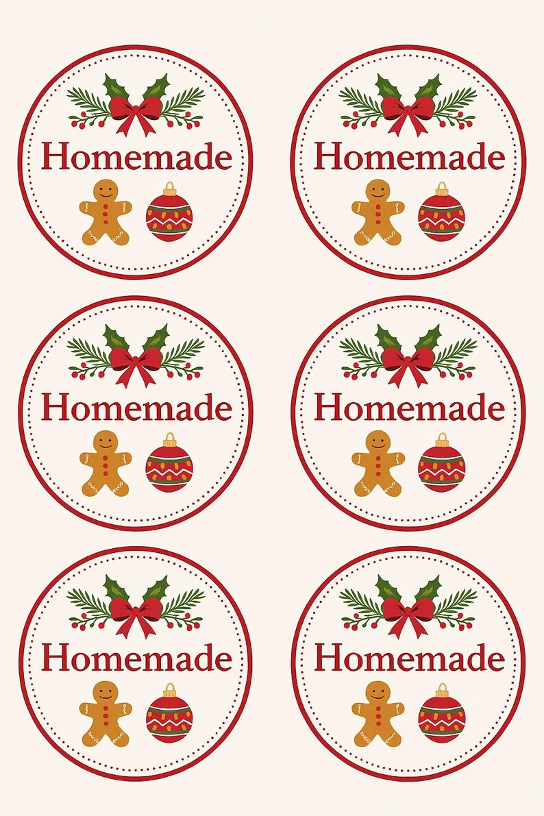 Printable Christmas Jar Labels – Rustic “homemade” Holiday Tags - Etsy