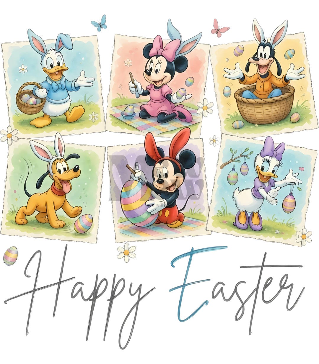 Easter Bunny Friends PNG Bundle, Spring Bunny Panel Design, Cute Easter ...
