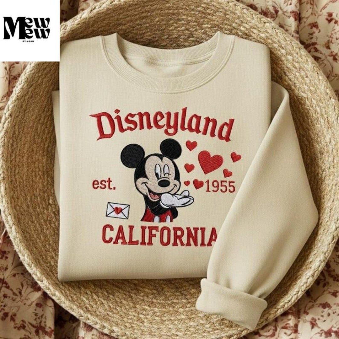 Disneyland Est 1955 Embroidered Sweatshirt, Vintage Disney Park ...