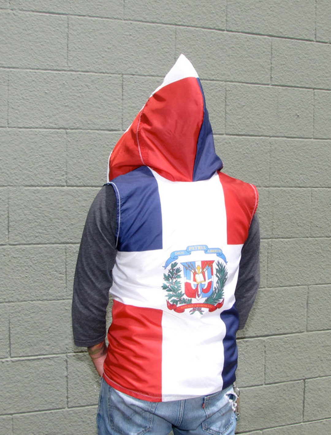 Dominican Republic Flag Hoodie - Mens Hoodie - Handmade Mens Clothing ...