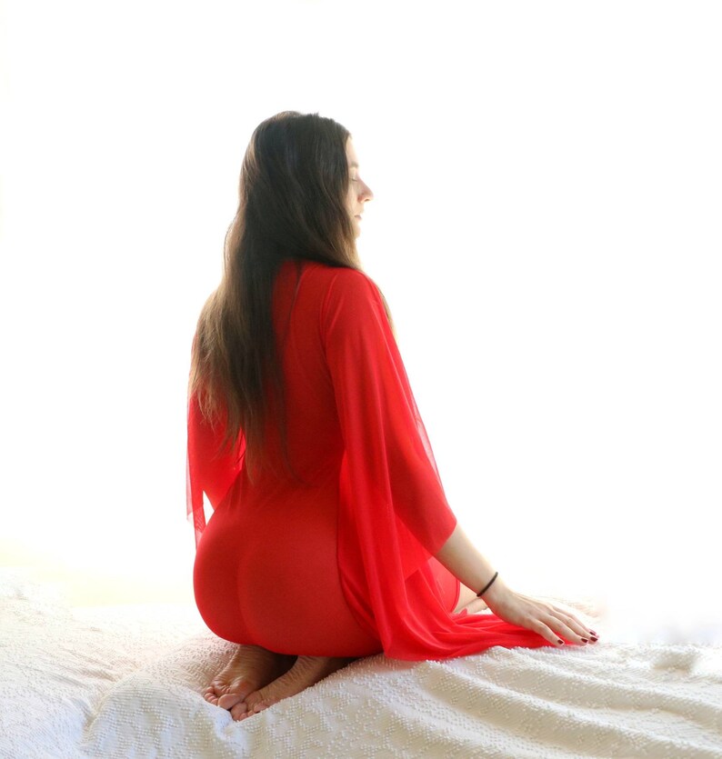 Red See Through Dress Sheer Dresses For Women Cocktail Etsy