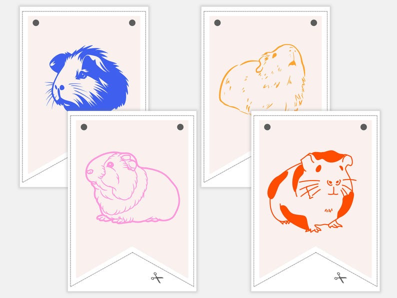 Guinea Pig Alphabet Banner: Printable Pennant Flags (digital Download ...