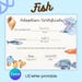 Pet Fish Adoption Certificate Printable – Ocean-themed Kids Activity ...