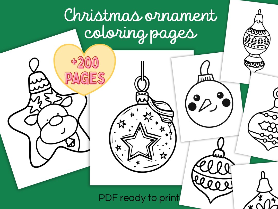 Christmas Ornament Coloring Book – 207 Printable Pages (US Letter PDF ...
