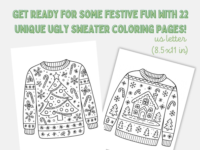 Ugly Sweater Coloring Pages for Kids – 22 Fun Holiday Designs PDF - Etsy