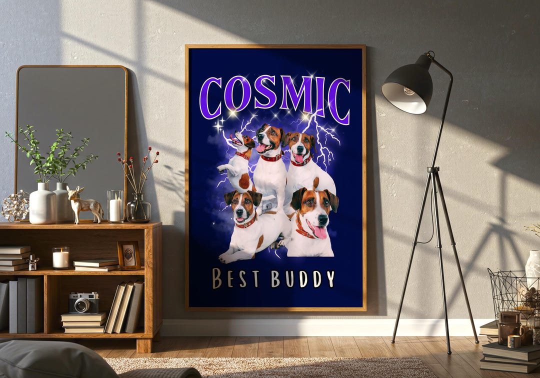 Custom Bootleg Dog Portraits Digital Download, Pet Photo Collage Wall ...