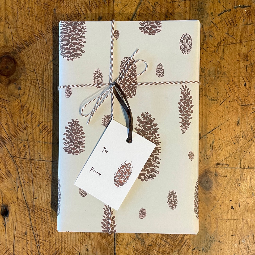 Pine Cone Letterpress Gift Tags - Set of 6 - Etsy