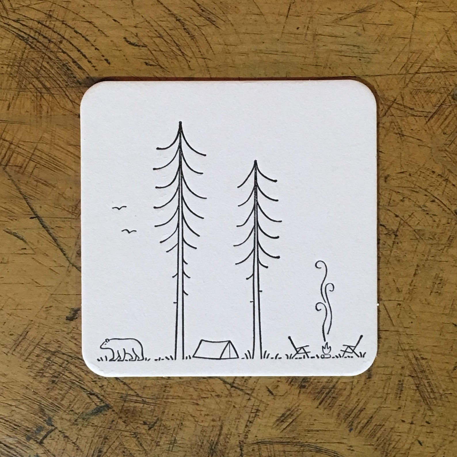Minimal Adventure Letterpress Coasters Set of 6 - Etsy