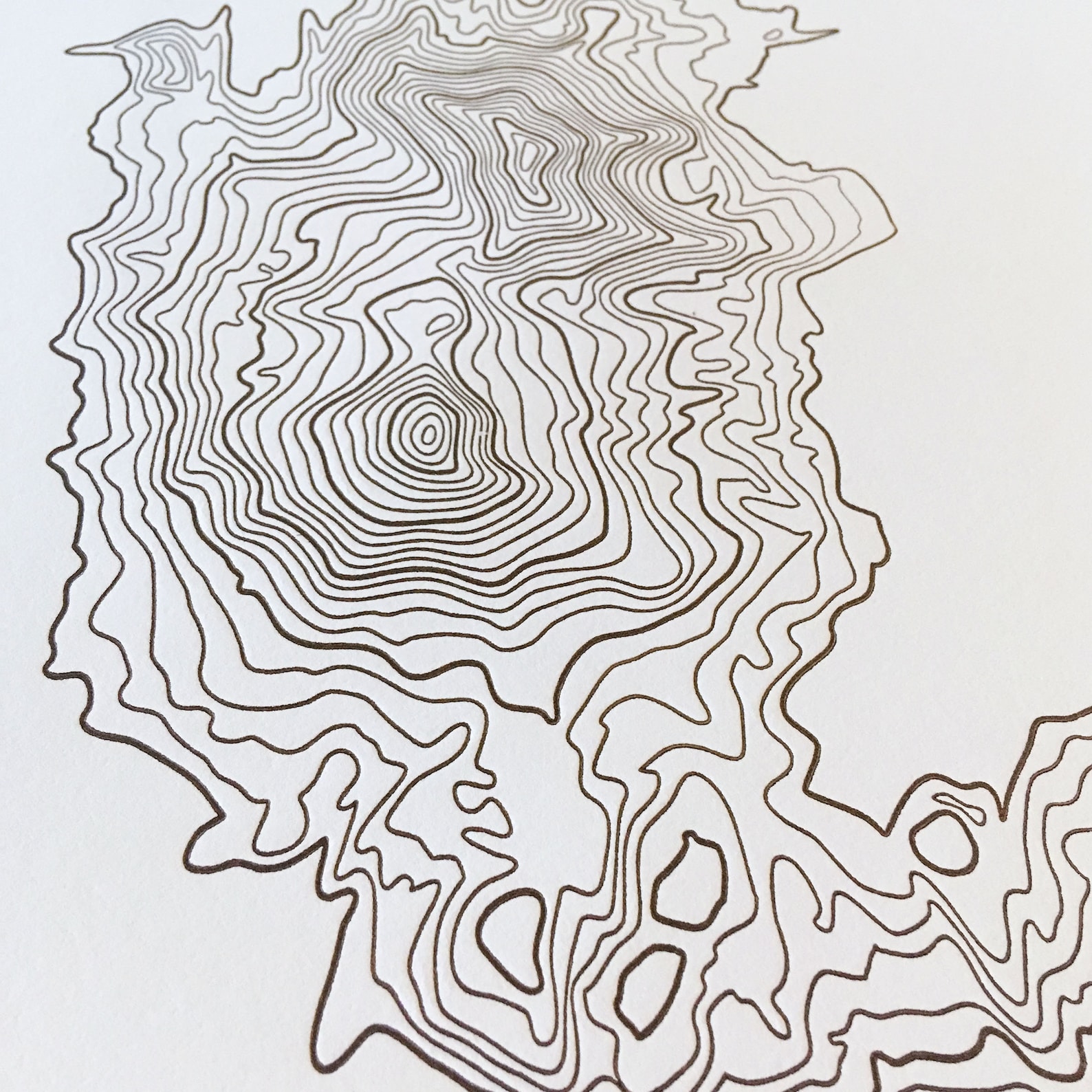 Three Sisters Topographic Map Letterpress Print - 12" X 18" - Etsy ...