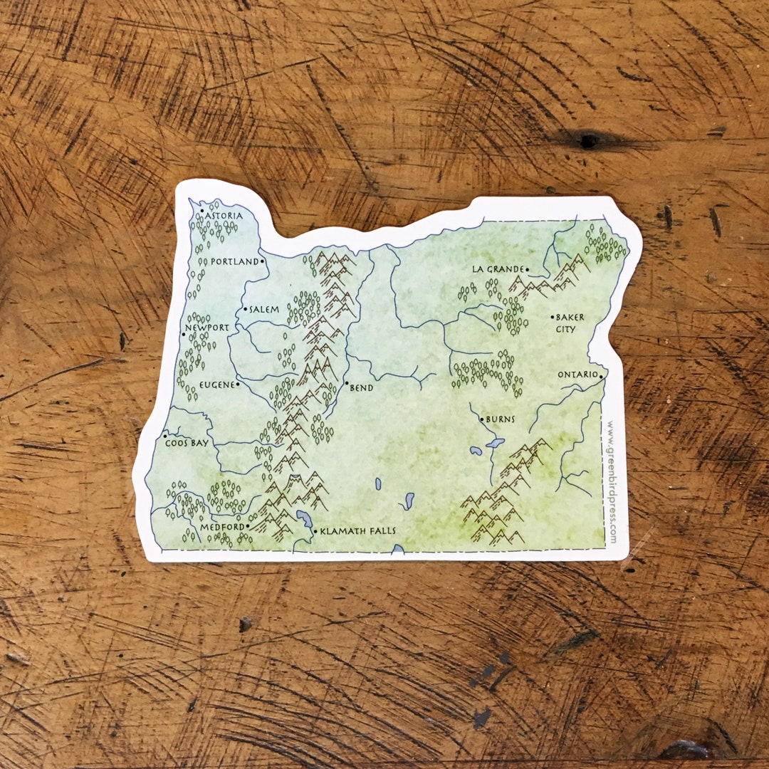 Oregon State Map Sticker - Etsy