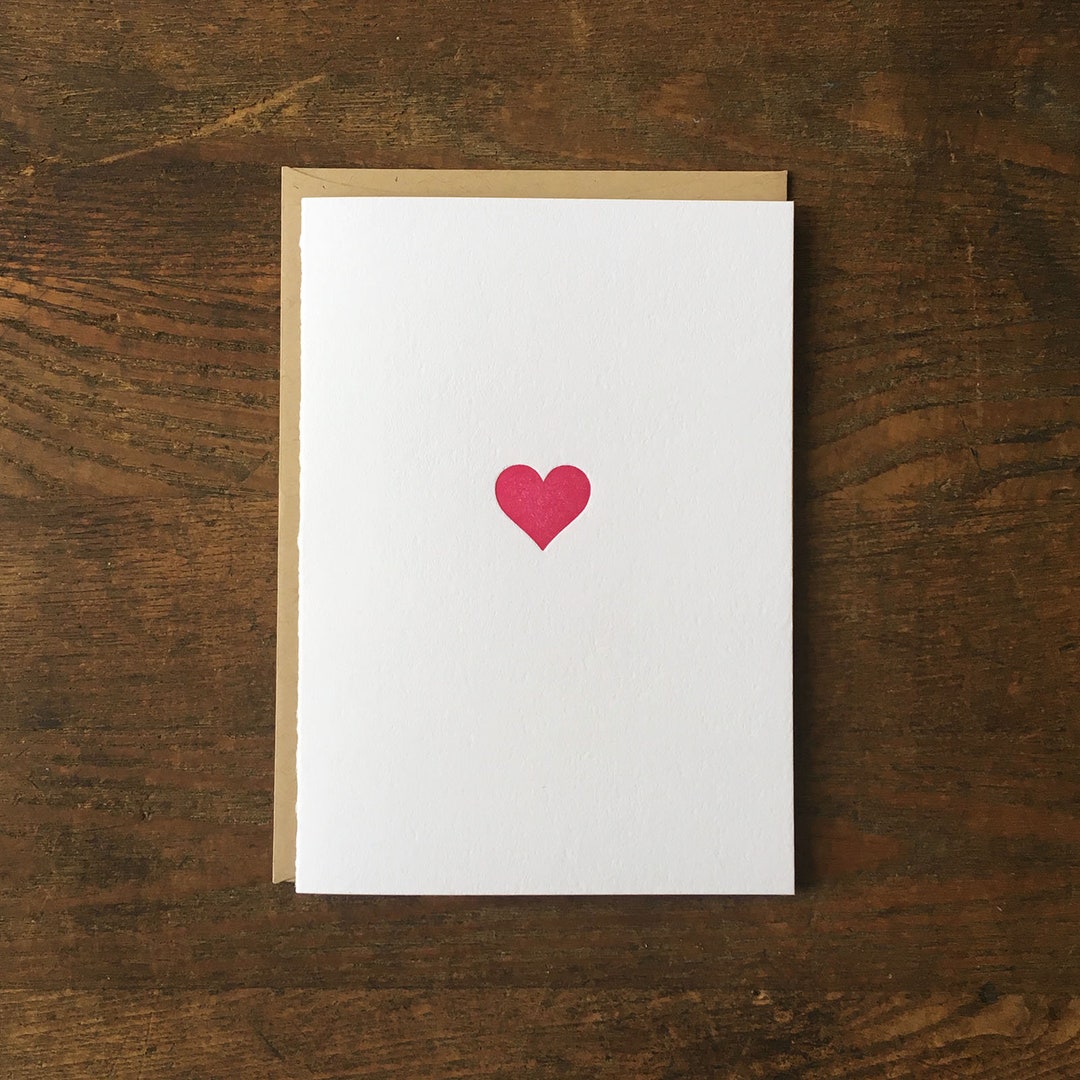Heart Letterpress Card - Etsy