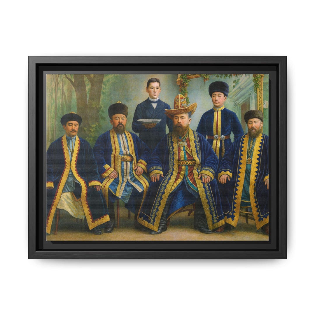 Central Asian Royal Portrait Matte Canvas Framed | Historical Group ...