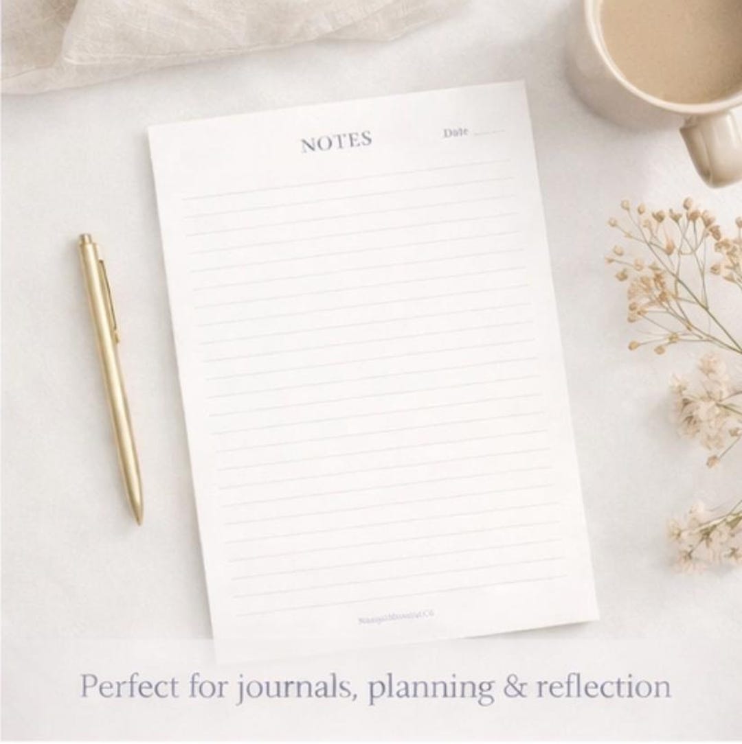 Minimal Notes Pages | Printable & Digital Notepad PDF | Lined Notes for ...
