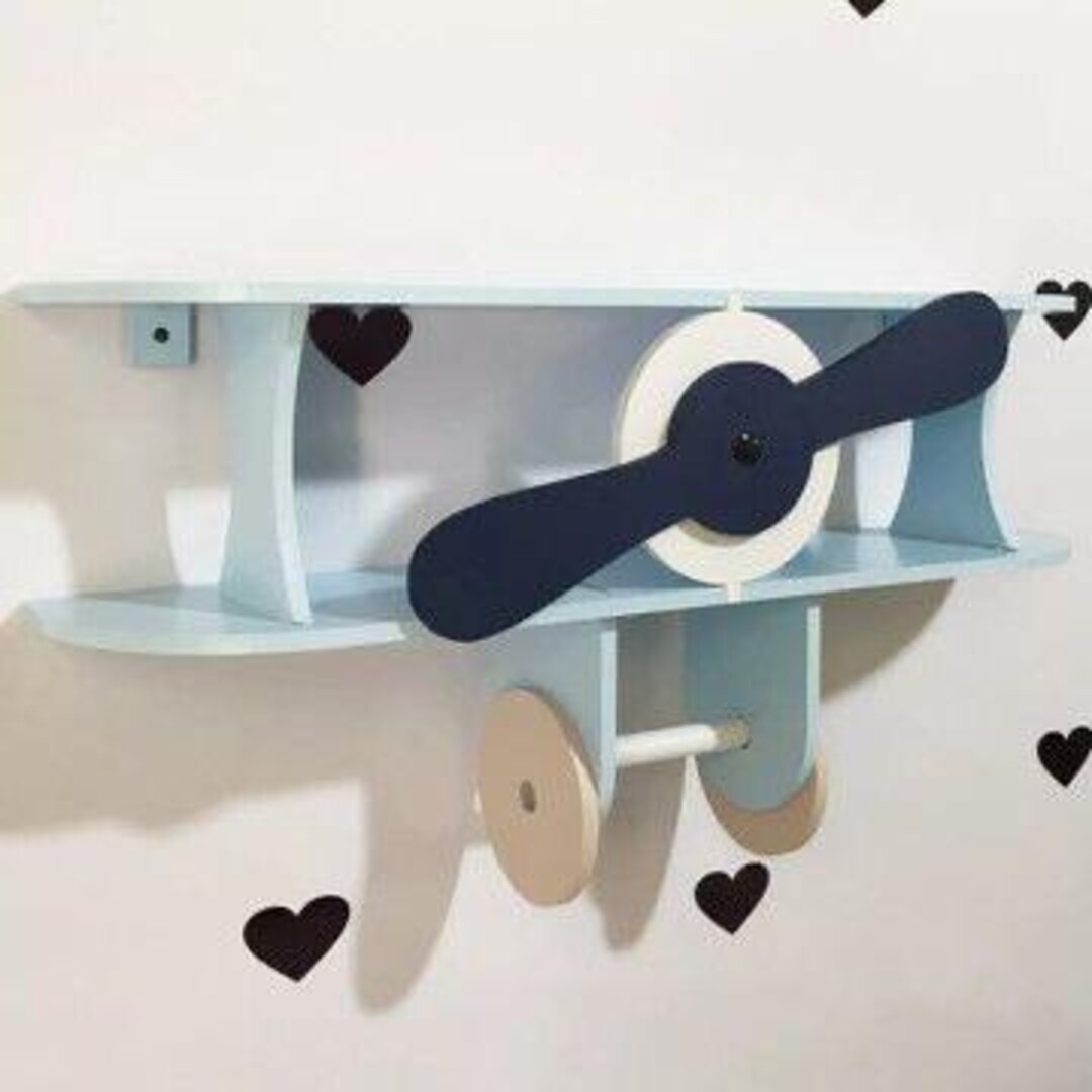 Wooden Airplane Wall Shelf – Nursery Decor | Kids Room Airplane ...