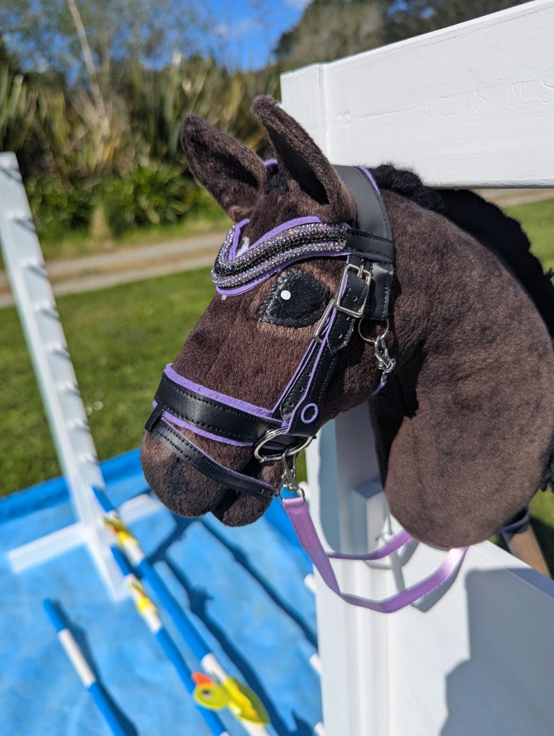 A4 Hobby horse Zaumzeug lila verstellbar - Etsy Schweiz