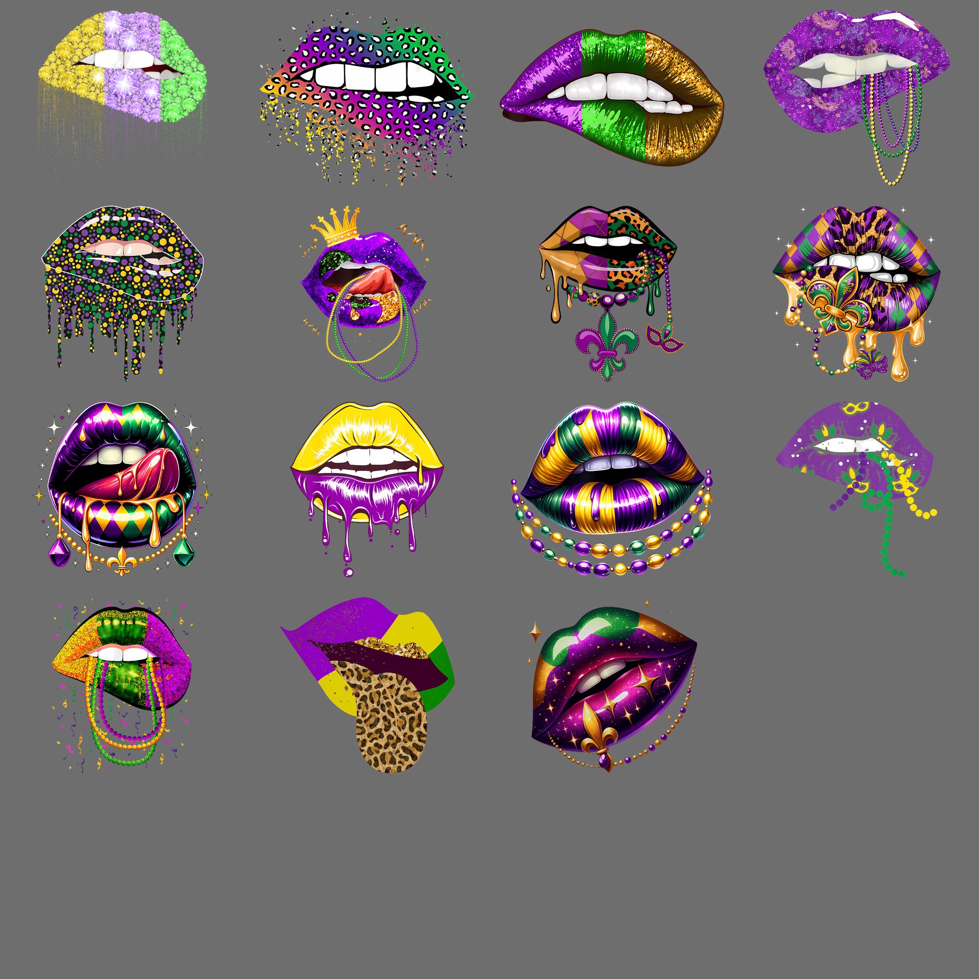Mardi Gras Lip Women Girl Fleur De Lis Costume Funny PNG – Carnival ...
