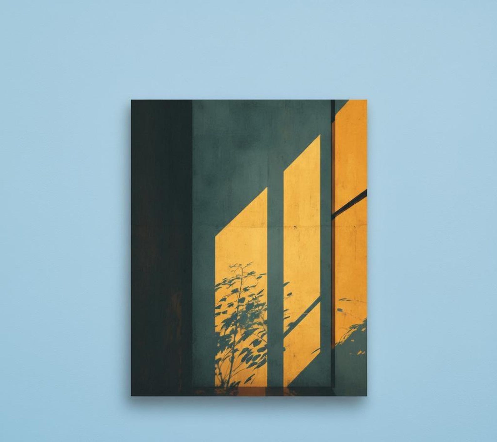 A Potted Plants Shadow During the Sunrise - Etsy