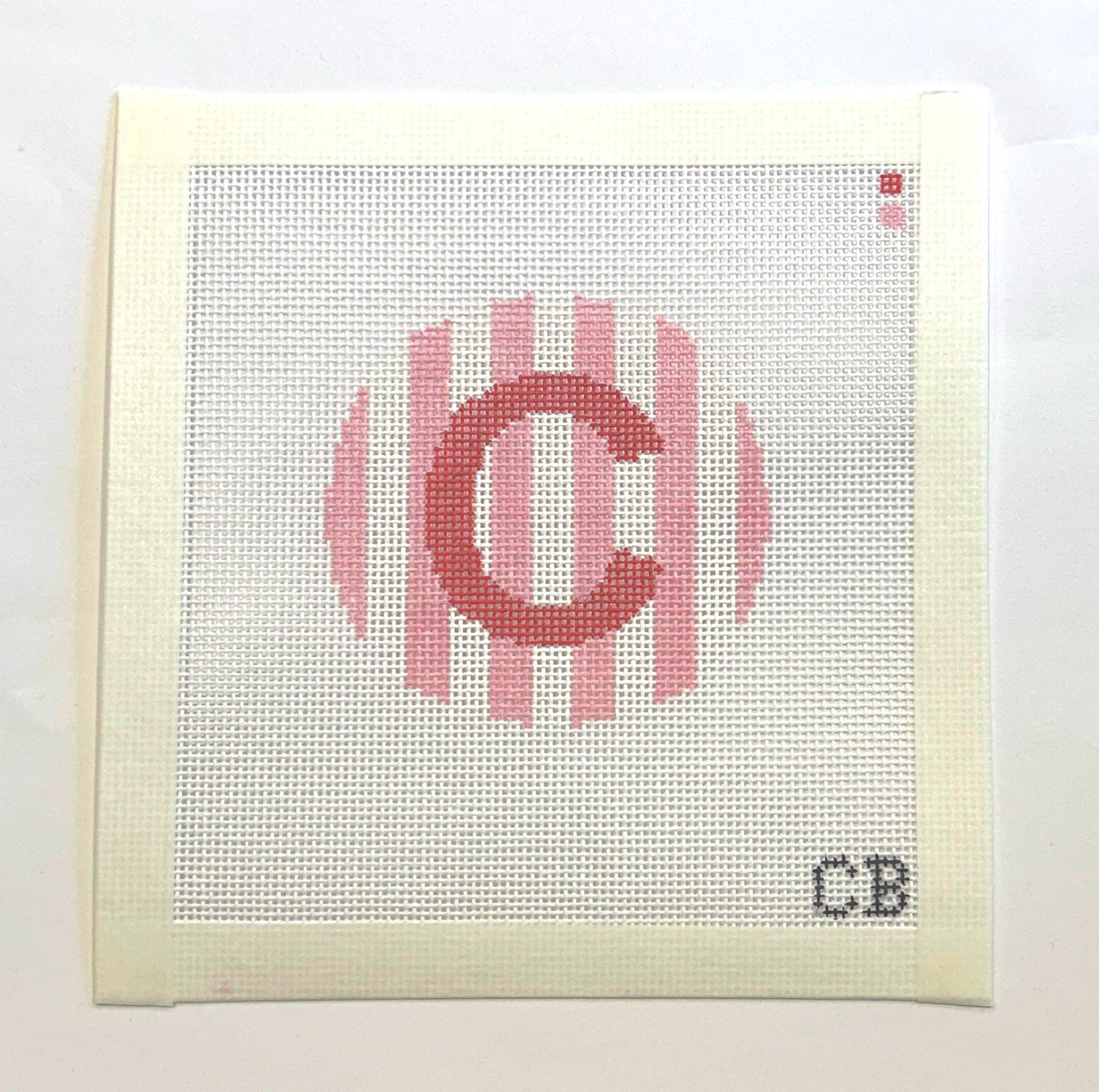 Custom Initial/number Striped Circle Hand-painted Needlepoint Canvas - Etsy