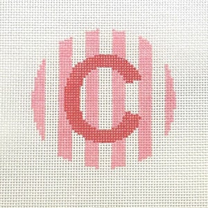 Custom Initial/number Striped Circle Hand-painted Needlepoint Canvas - Etsy