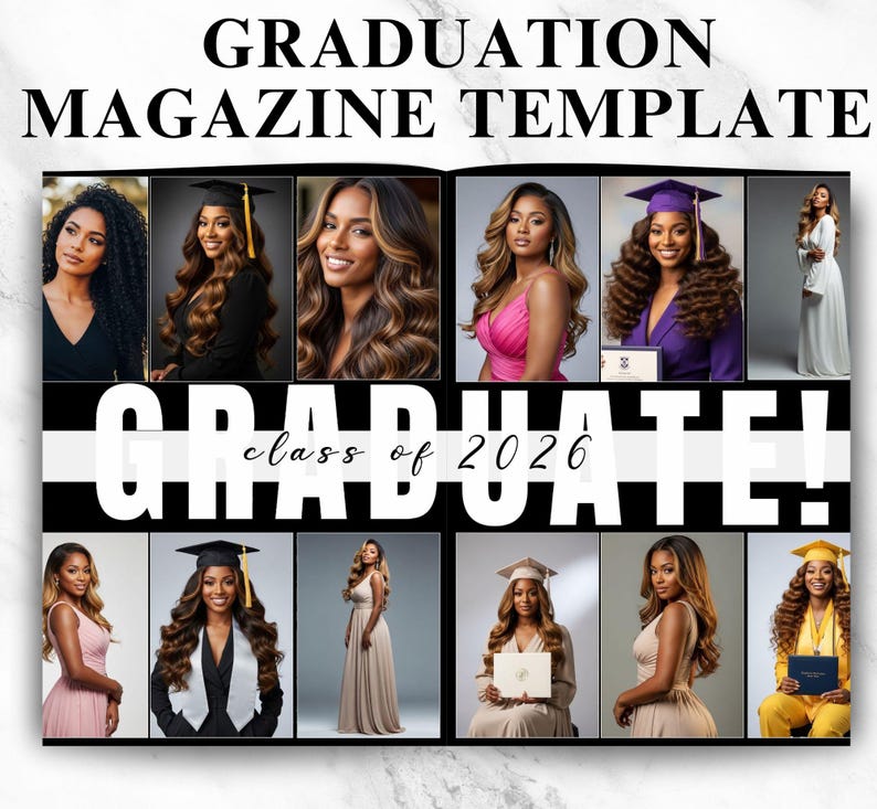 2026 Graduation Magazine Booklet, Editable Grad Activity, Custom ...