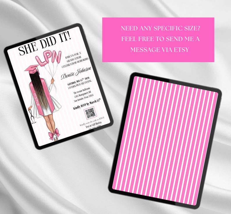 Nurse Graduation Invitation, LPN Editable Pinning Ceremony, She Did It ...