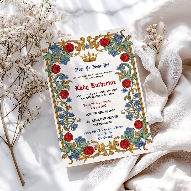 Medieval Princess Invite - Etsy