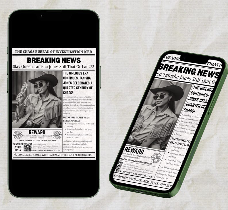 Wanted Poster Template, Editable Vintage Newspaper Birthday Sign ...
