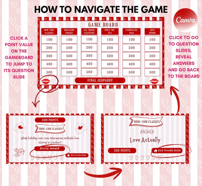 Galentines Day Jeopardy Game, Editable Valentines Happy Hour Drinking ...