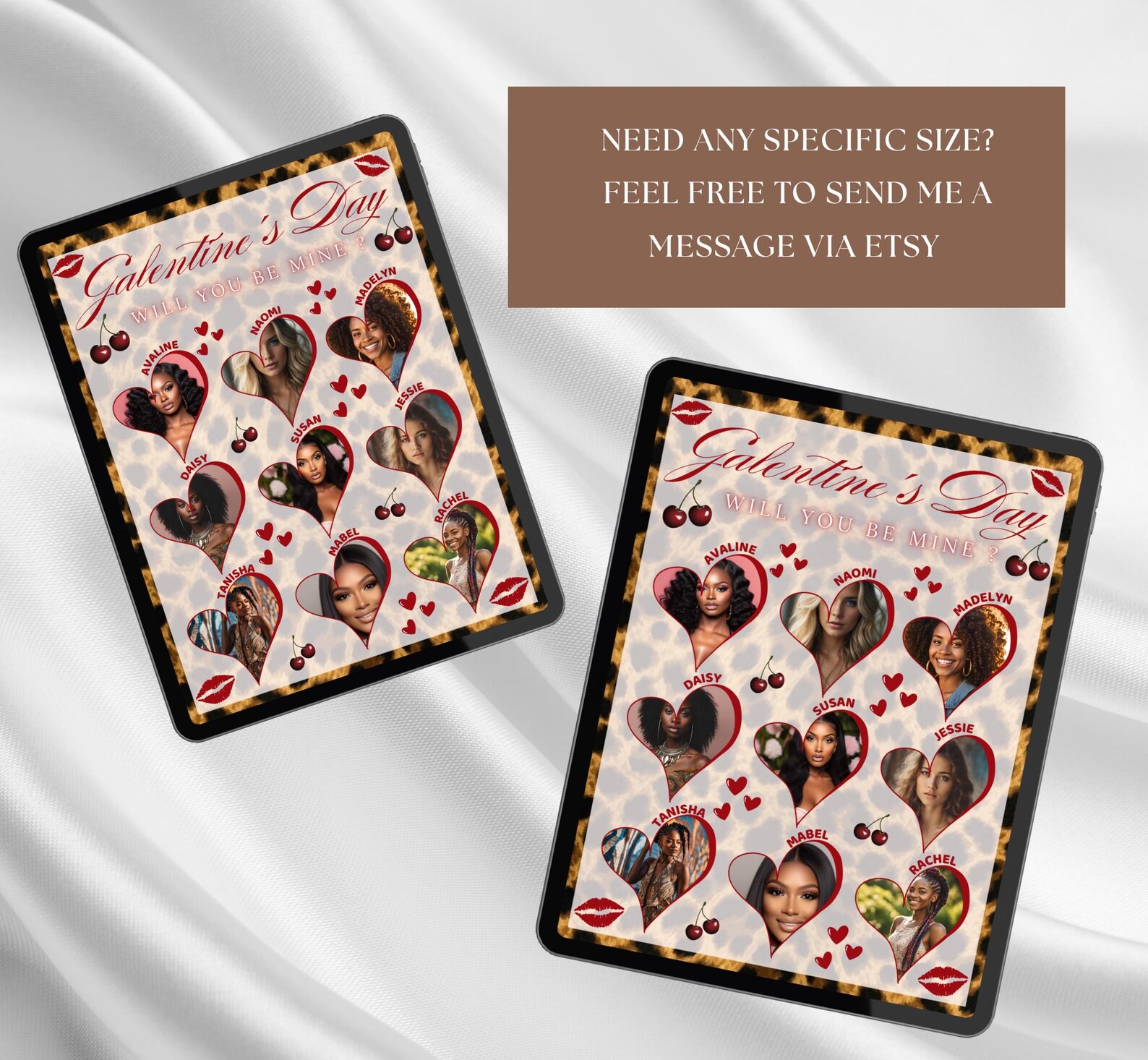 Cheetah Galentines Day Welcome Sign, Cherry Theme Party Poster (canva ...