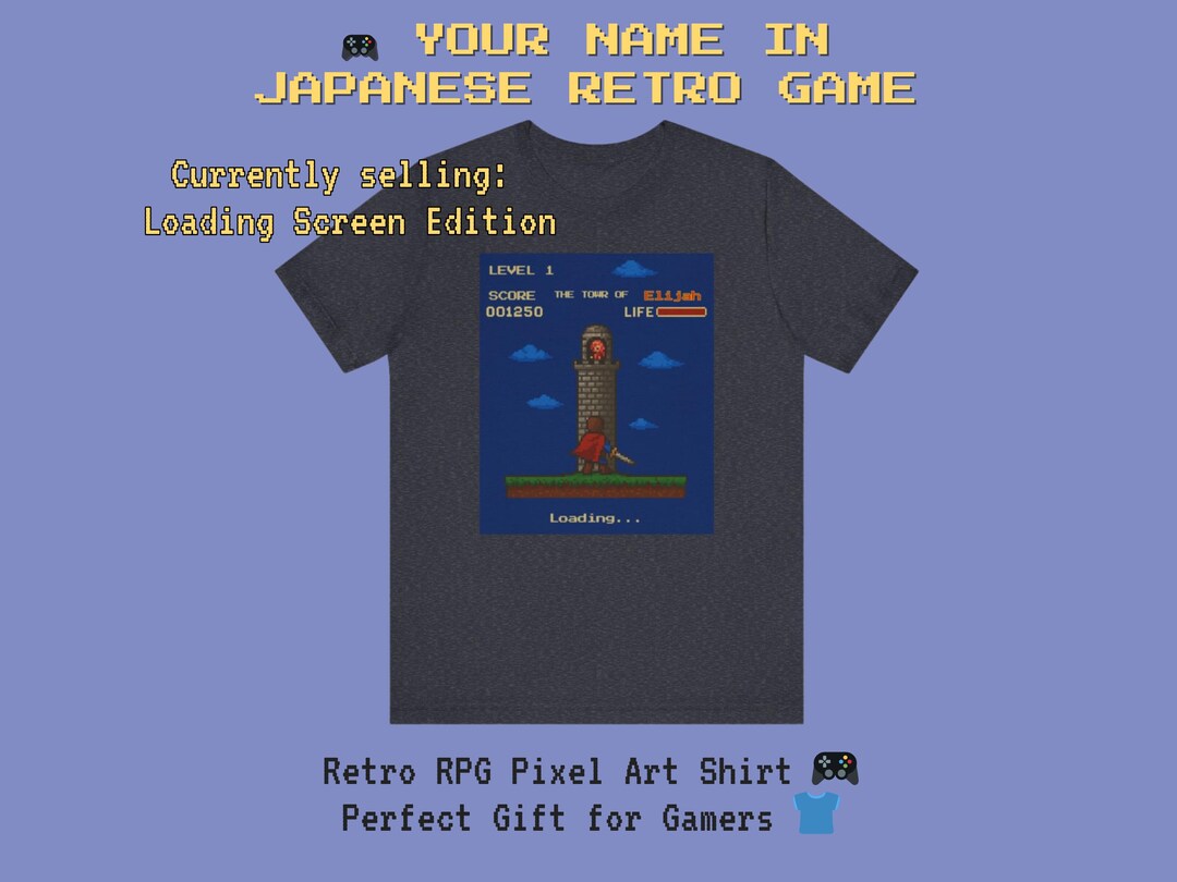 Oliver Retro RPG "loading Screen" T-shirt | Personalized Pixel Art Game ...