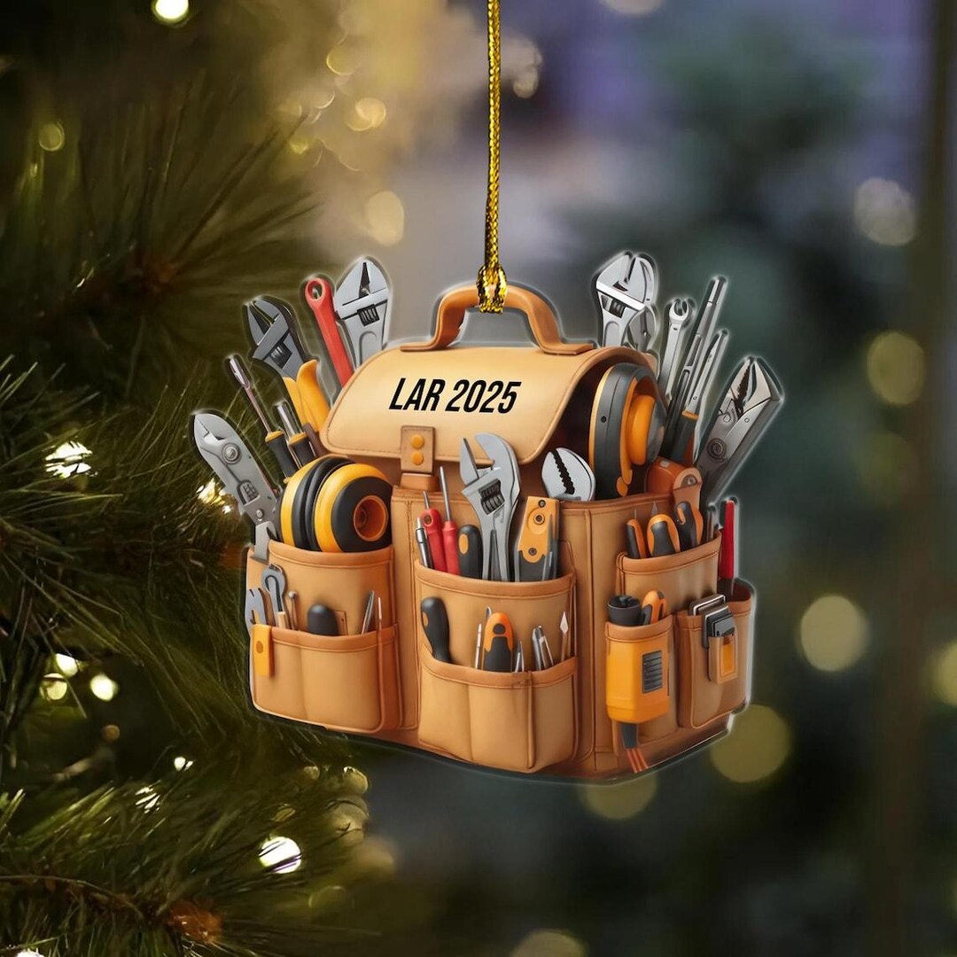 Personalized Tool Bag Ornament, Handyman Christmas Ornament,name ...