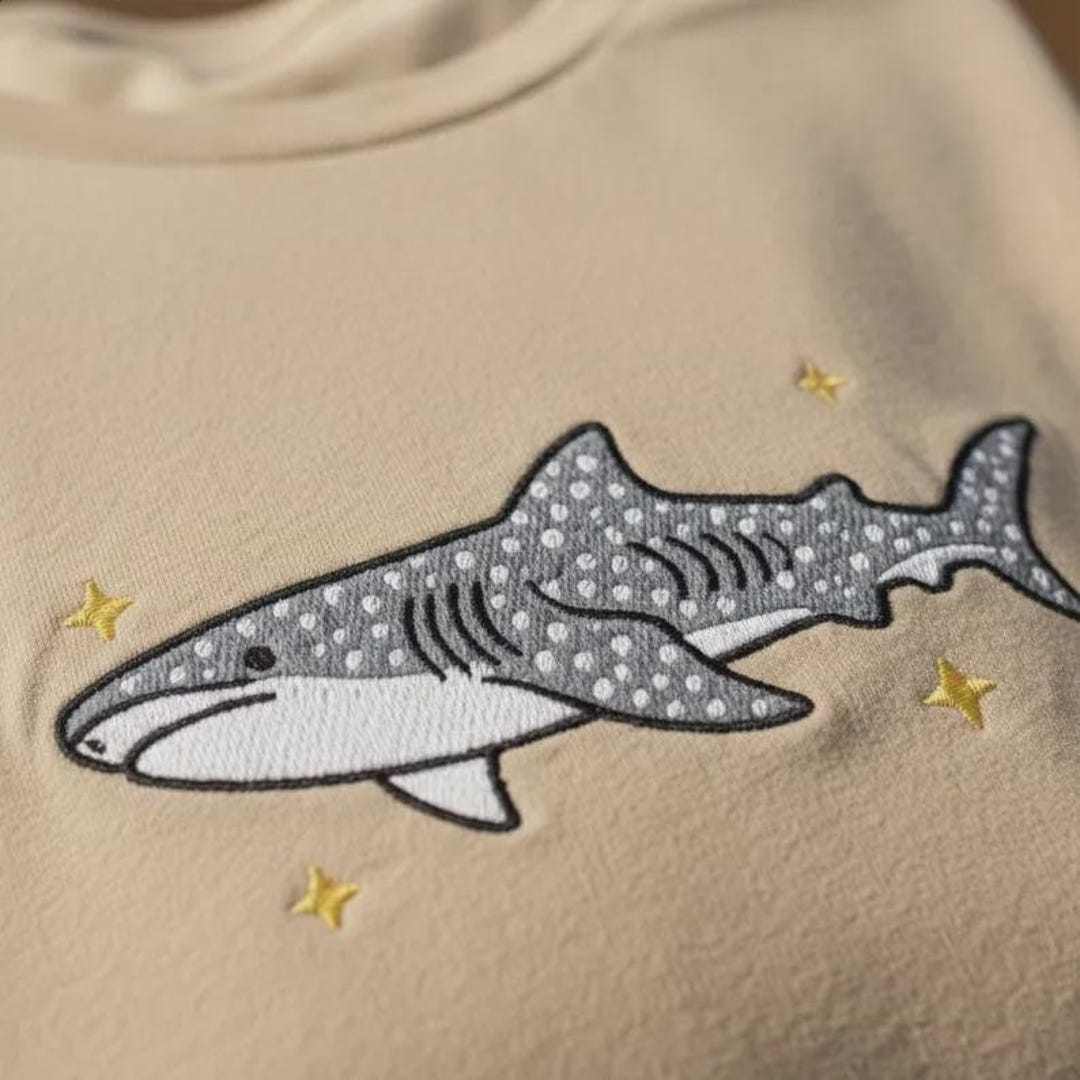 Whale Shark Embroidery Design, Cute Ocean Animal Digital File, Summer ...