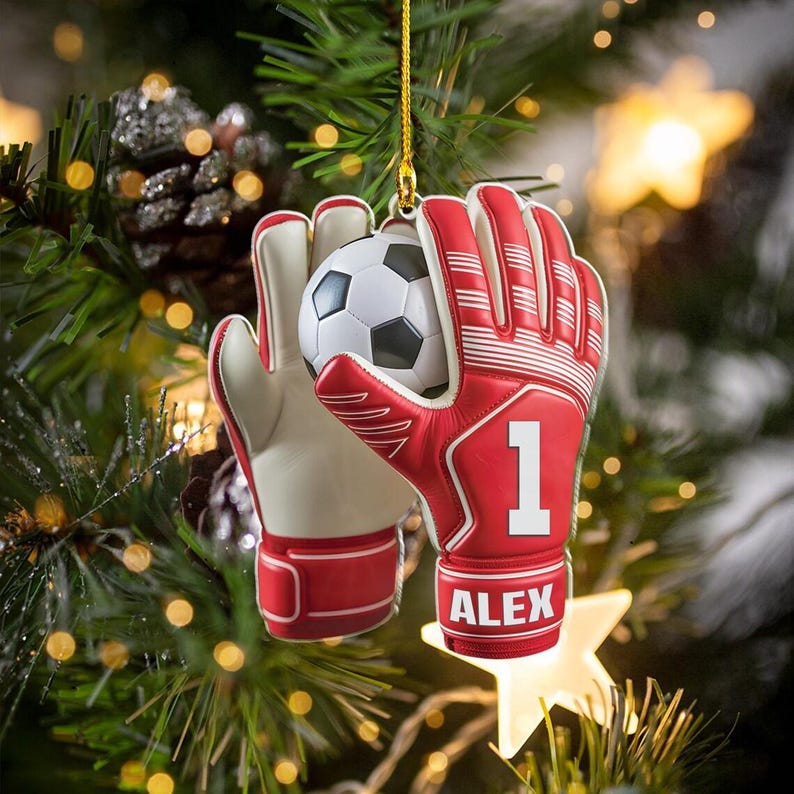 Personalized Soccer Goalkeeper Ornament, Custom Sports Christmas Decor ...