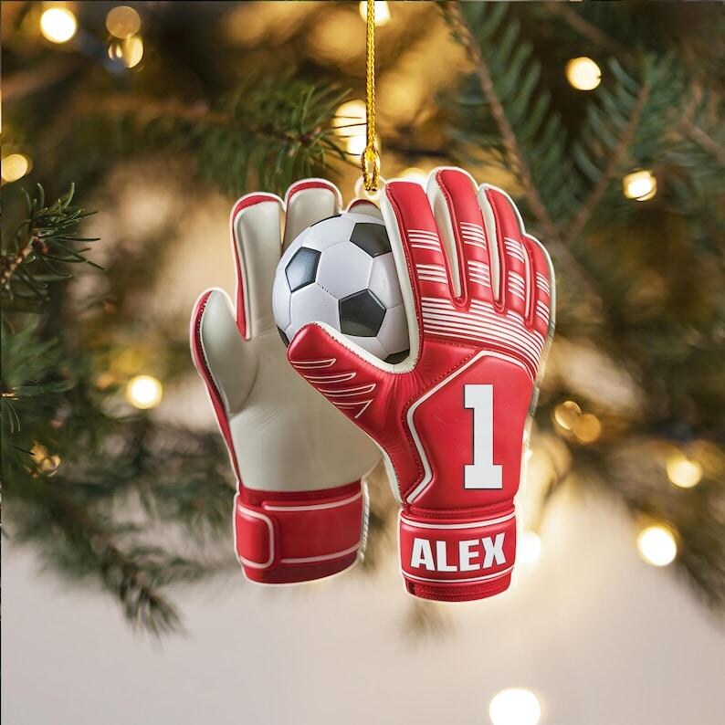 Personalized Soccer Goalkeeper Ornament, Custom Sports Christmas Decor ...