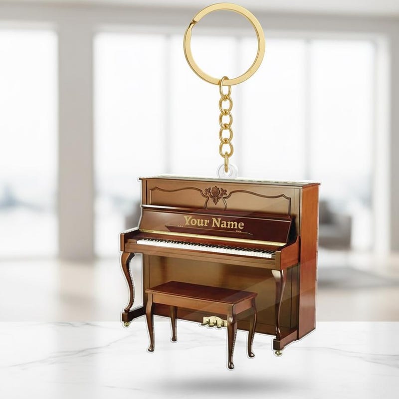 Piano Name Keychain - Etsy