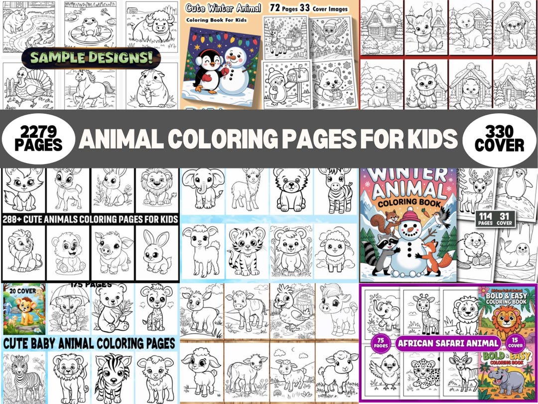 Animal Coloring Book | 2279+ Pages, Kids Printable (PDF) - Etsy