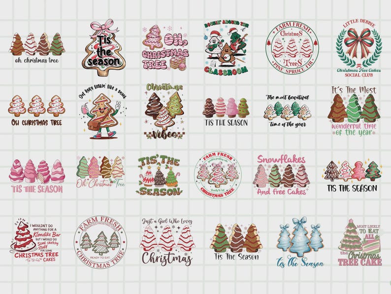 Christmas Tree Cake PNG Sublimation Bundle (50+ Designs) - Etsy