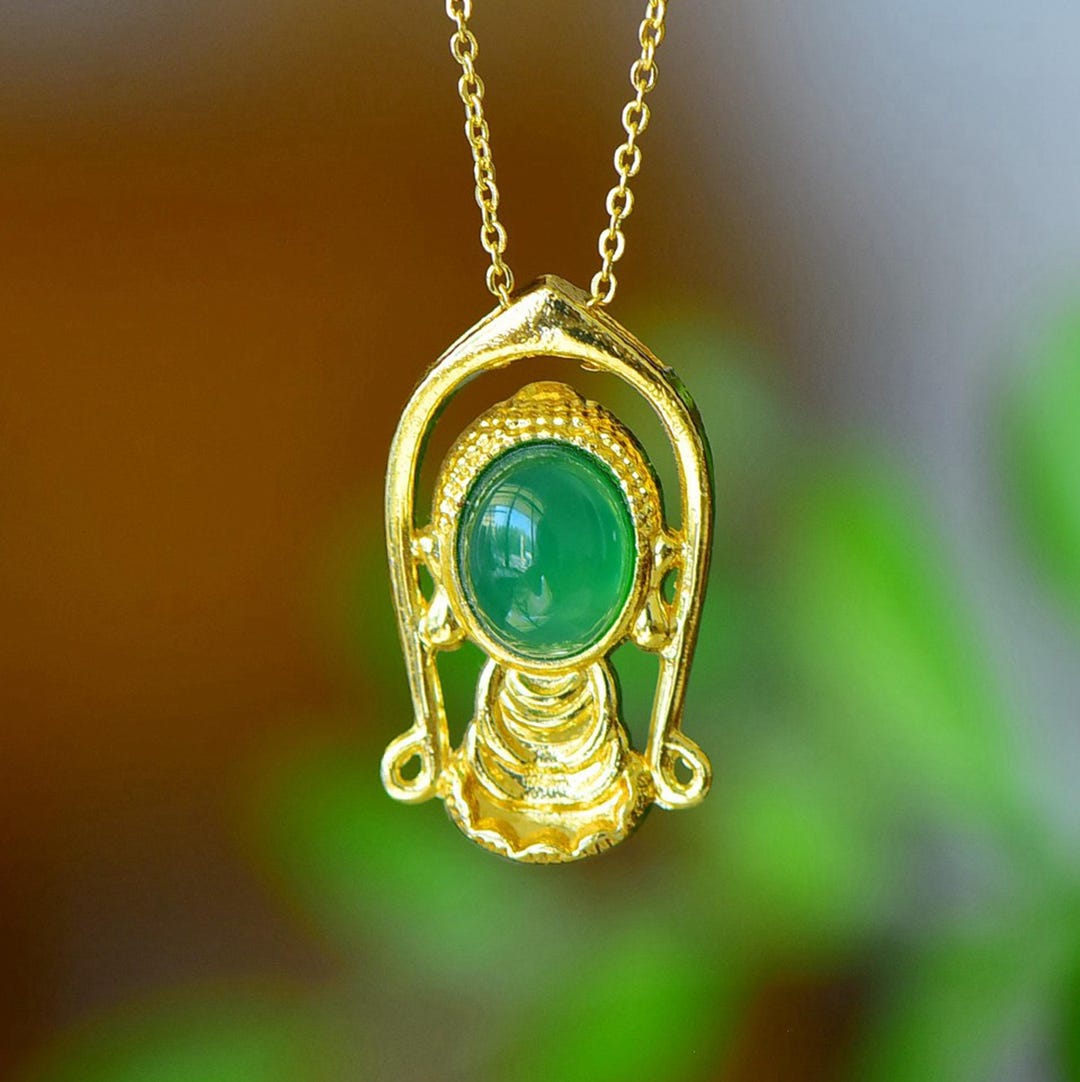 Brass Inlaid Green Jade Handmade Buddha Pendants - Etsy