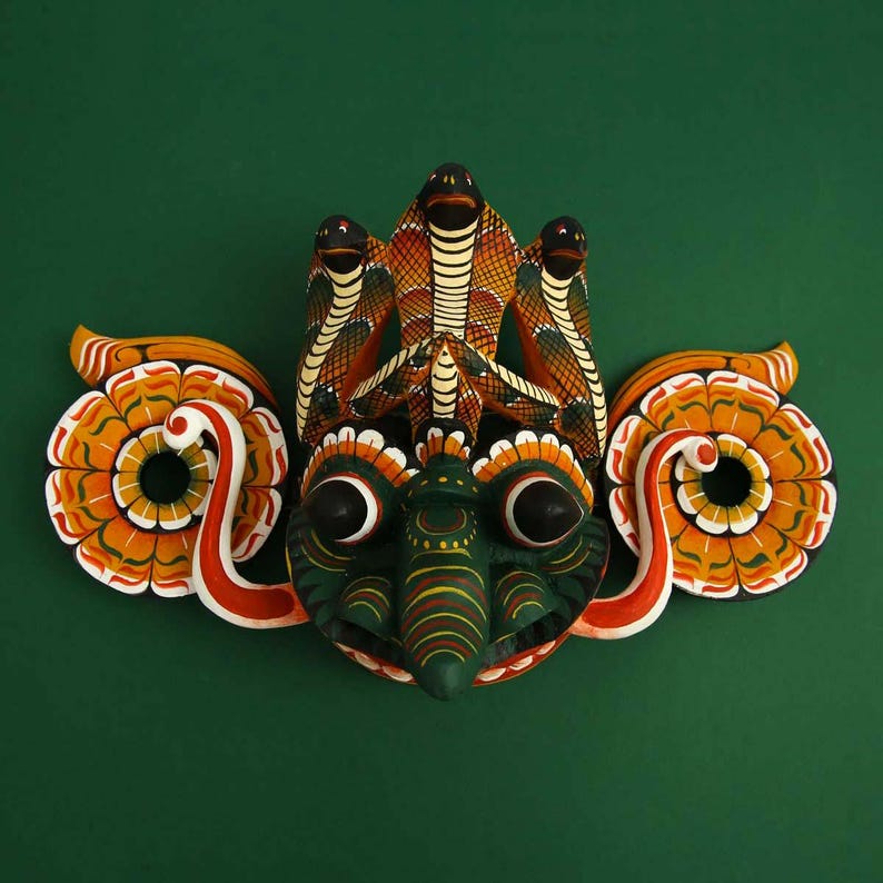 100% Handmade High Quality Gara Yaka Kolam Mask | Ceylon Traditional ...