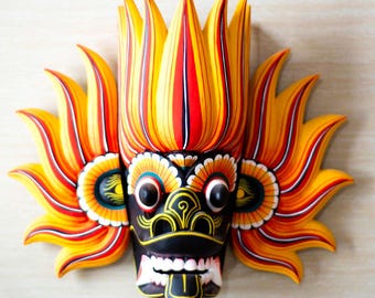 100% Handmade High Quality Gara Yaka Kolam Mask | Ceylon Traditional ...