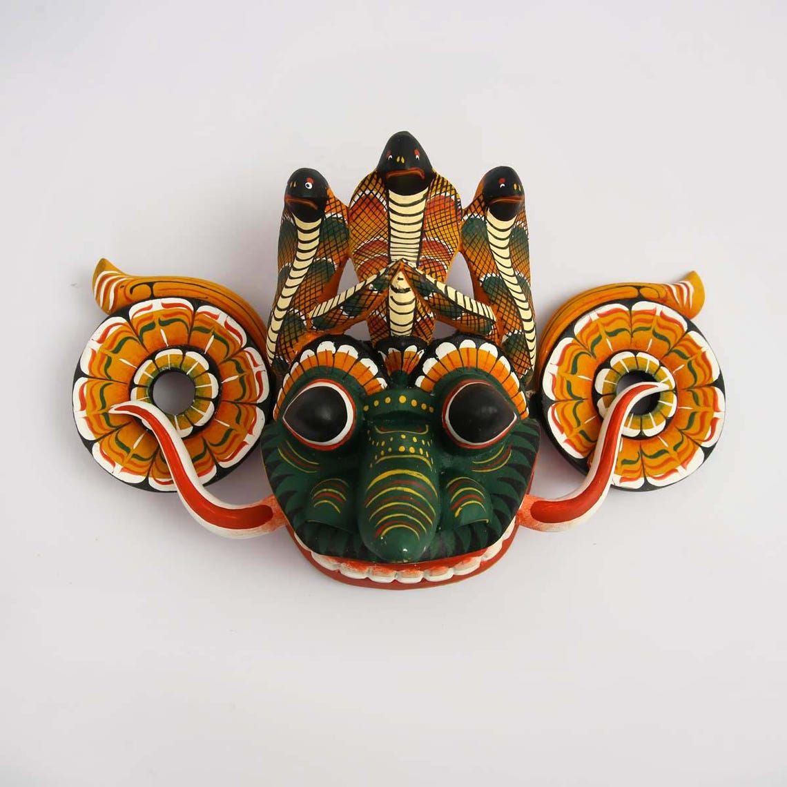 100% Handmade High Quality Gara Yaka Kolam Mask | Ceylon Traditional ...