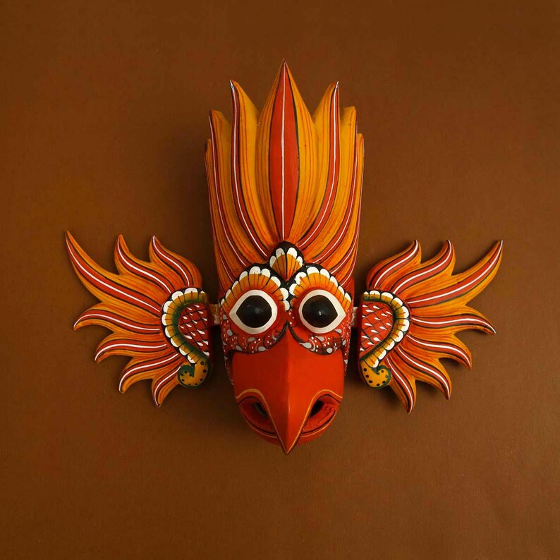 Ceylon Traditional Mask | Handmade High Quality Gurulu Ginidella Mask ...