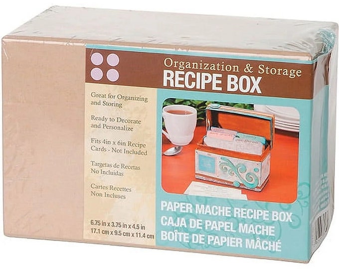 Lot NEW Paper Mache Recipe Boxes, Recipe Box, Craft Supplies, Scrapbook ...