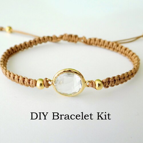 DIY Bracelet Kit Rhinestone Macrame Bracelet Tutorial - Etsy