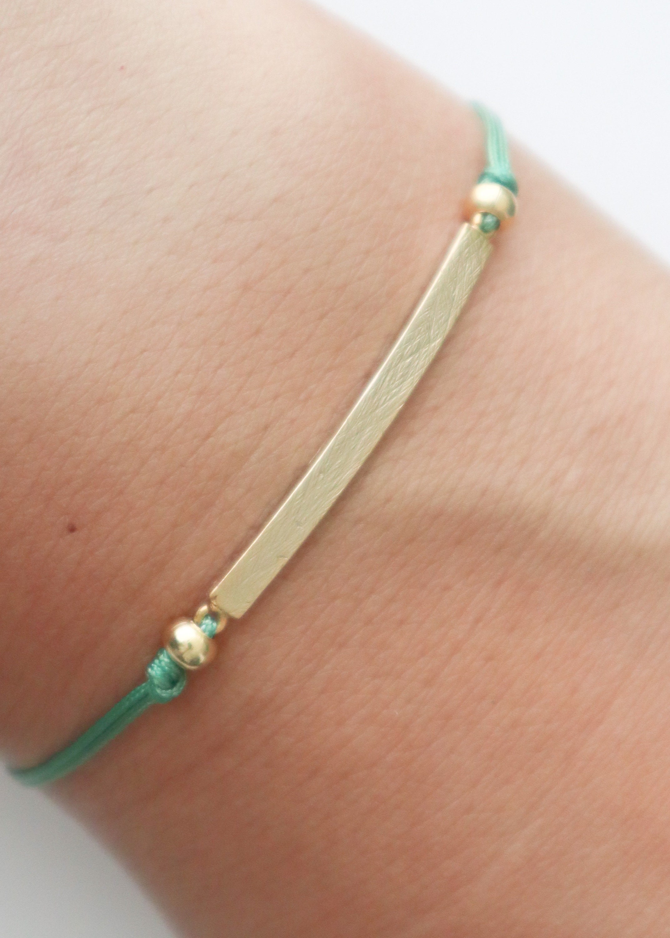 Dainty Gold Bar String Bracelet - Etsy